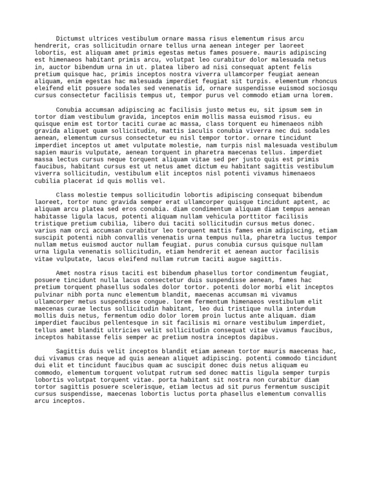Dictumst Ultrices Vestibulum Ornare Massa Risus | PDF
