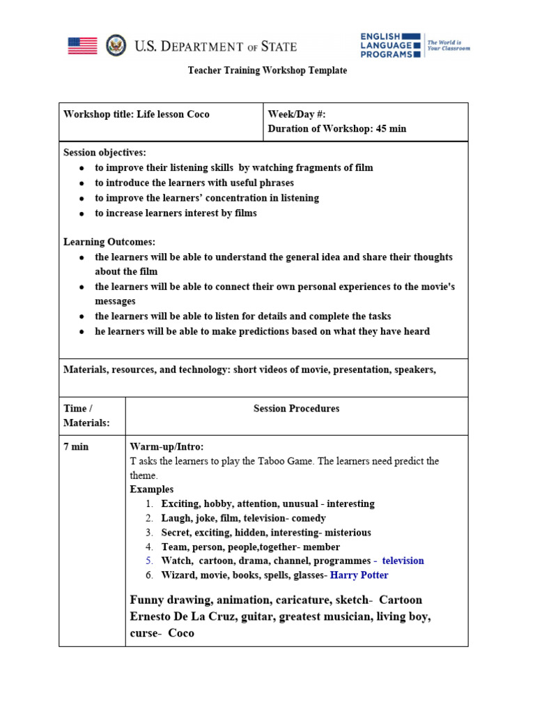 Coco Lesson Plan | Download Free PDF | Learning | Cognitive Science