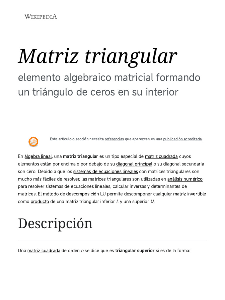 Matriz Triangular | PDF | Matriz (Matemáticas) | Matemáticas Aplicadas