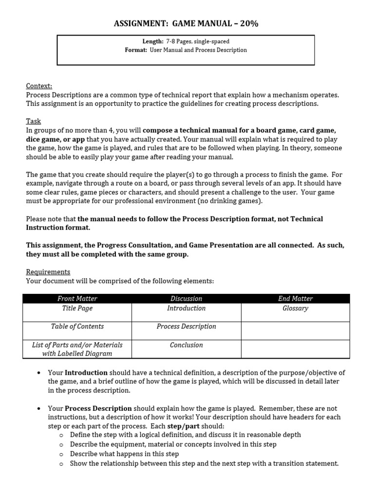 ENL8830 Game Manual Report - 20% | Download Free PDF | Technical ...