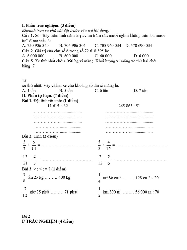 Toán 4 - CTST | PDF