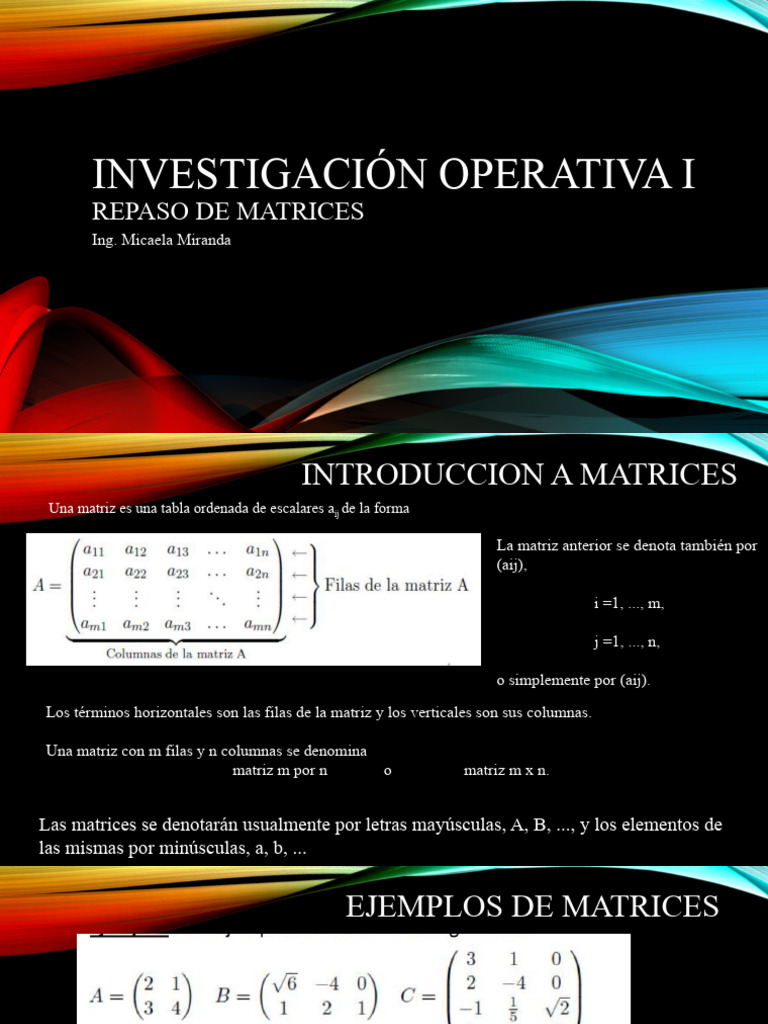 Repaso de Matrices | PDF | Matriz (Matemáticas) | Álgebra abstracta