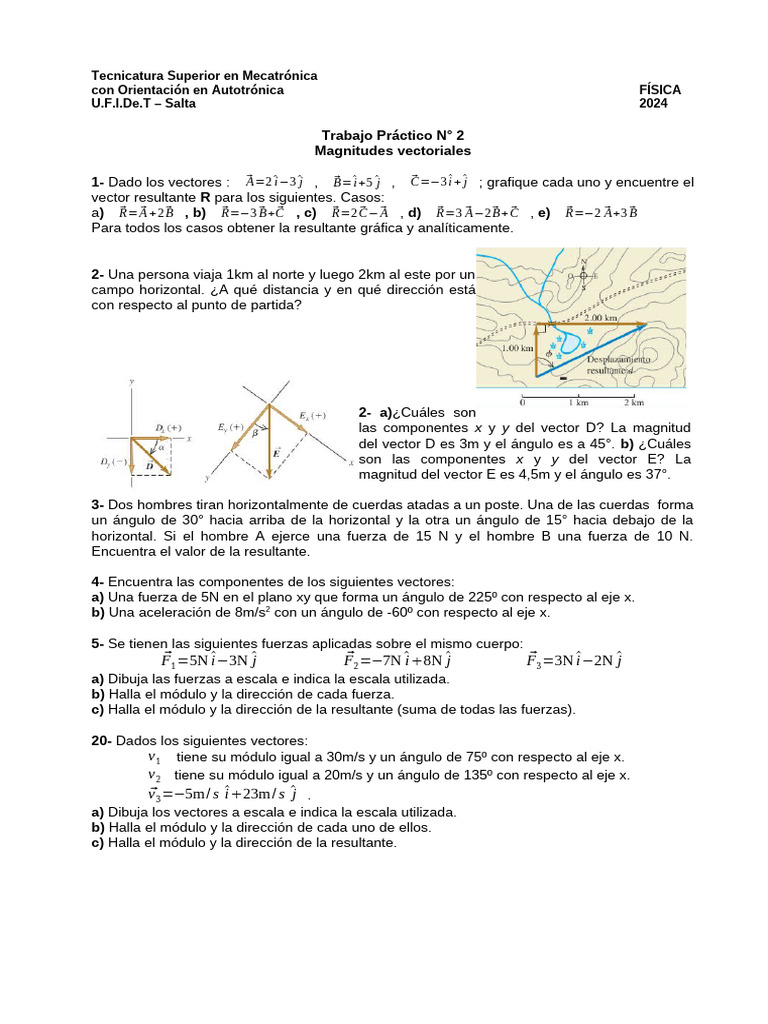Practico2 Ufidet 2024 | PDF | Vector Euclidiano | Movimiento (física)