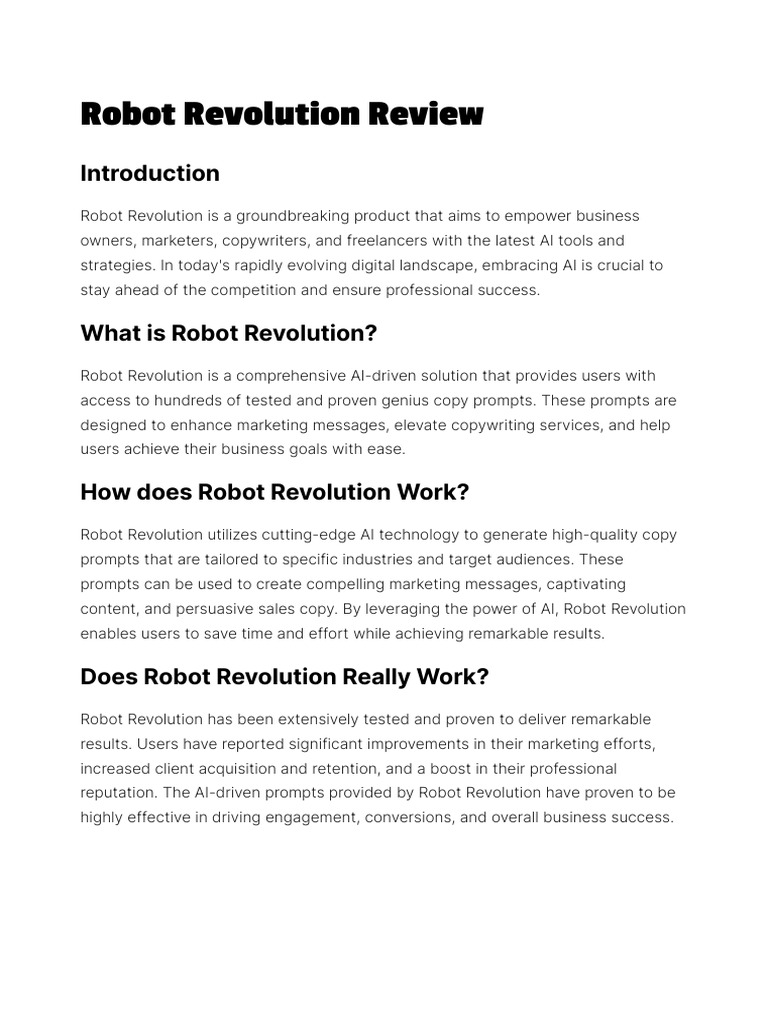 Robot Revolution: AI Copywriting Tool | PDF | Artificial Intelligence ...