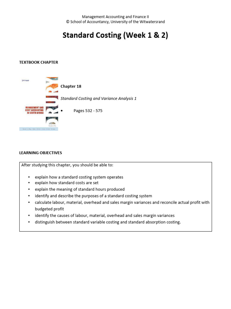 Standard Costing 2024 - 1397583526 | PDF | Cost Accounting | Management ...