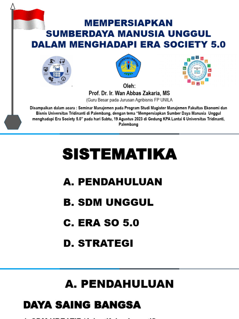 SDM Unggul Di Era Society 5.0 | PDF