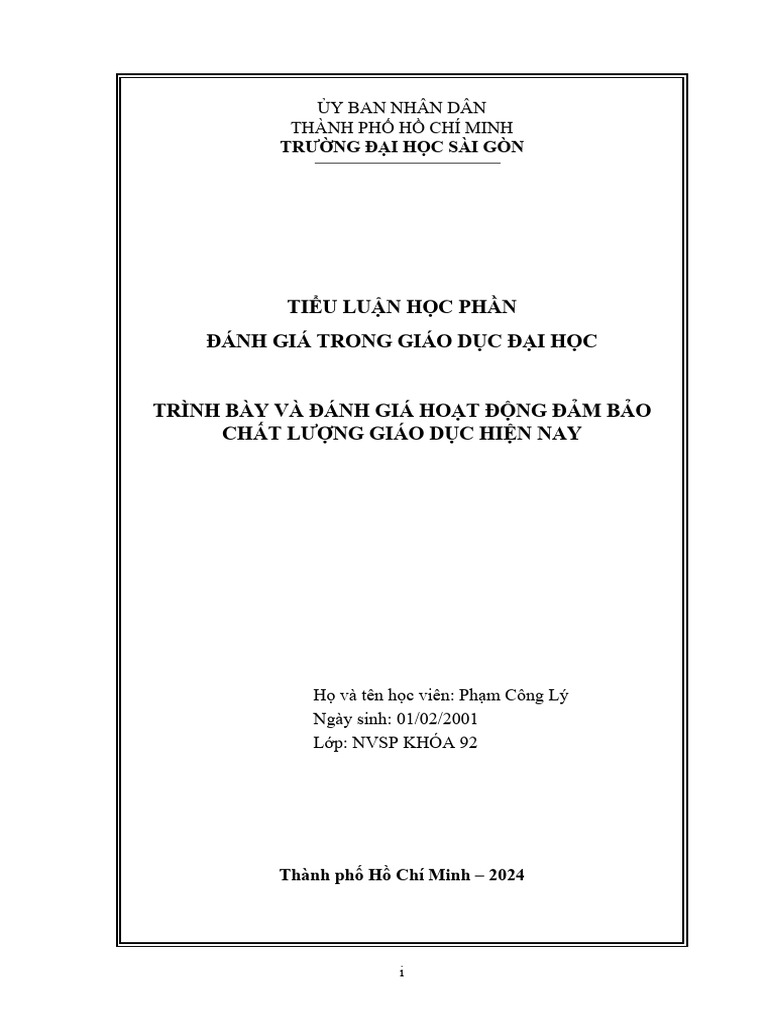 36 - Pham Cong Ly - Danh Gia Trong Giao Duc Dai Hoc | PDF
