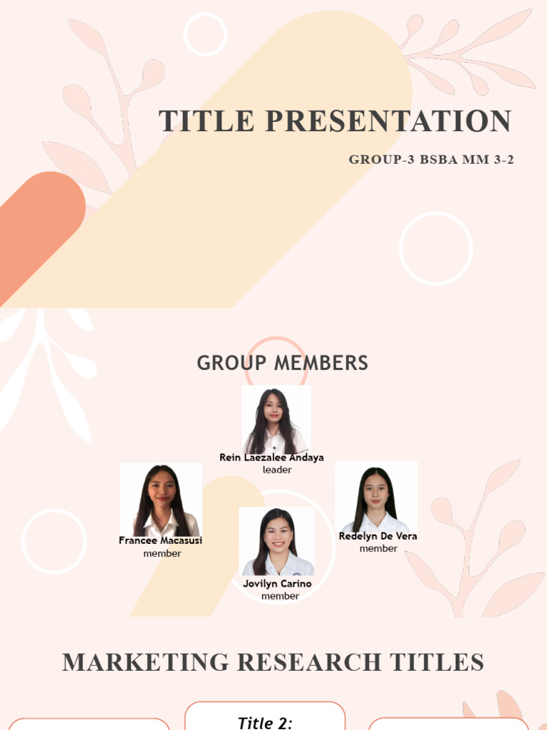 Group 3 Title PRESENTATION 1 | PDF | Customer Relationship Management ...