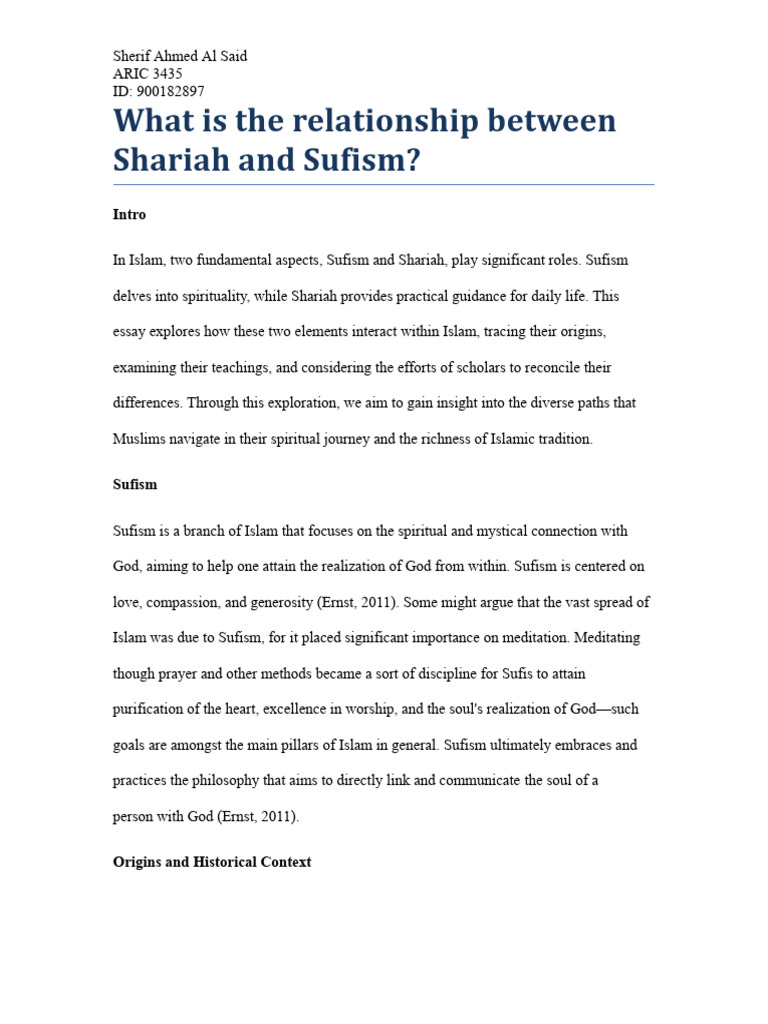 ARIC 3435 Essay #2 (Sherif A) | PDF | Sufism | Sharia