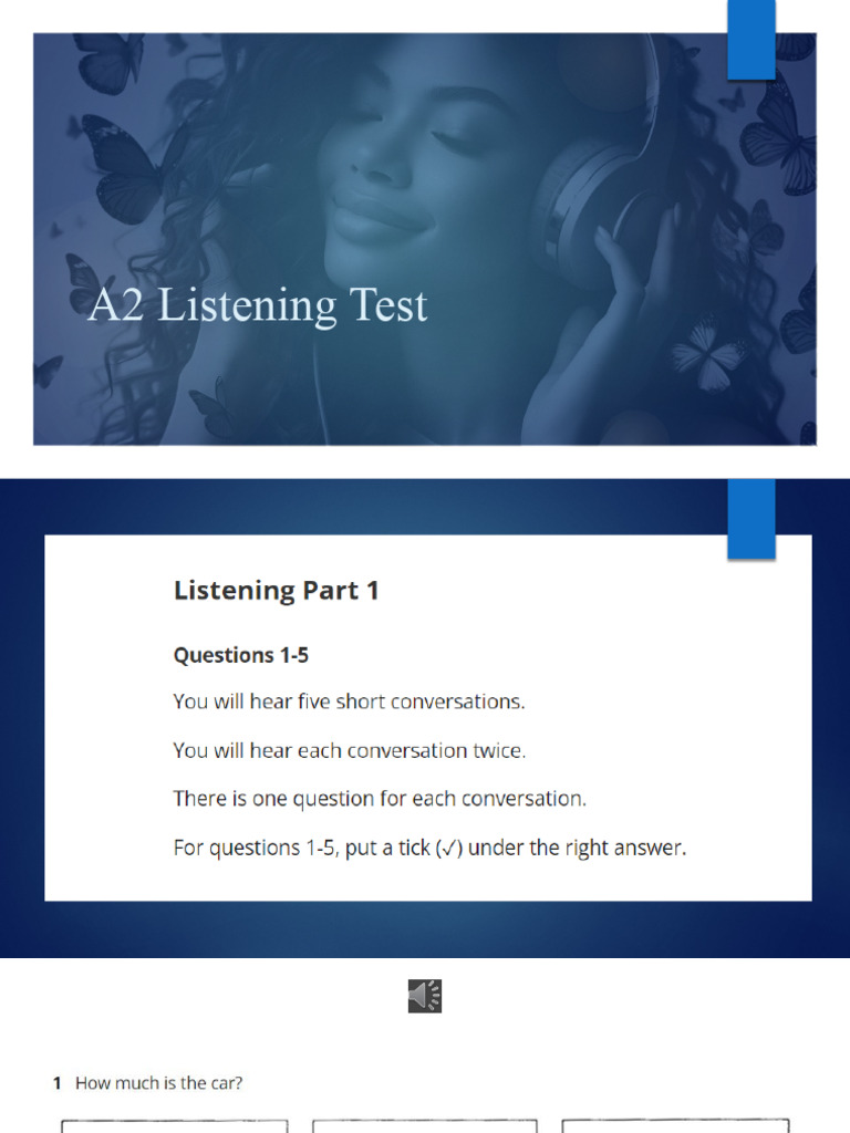 A2 Listening Test Practice Guide | PDF