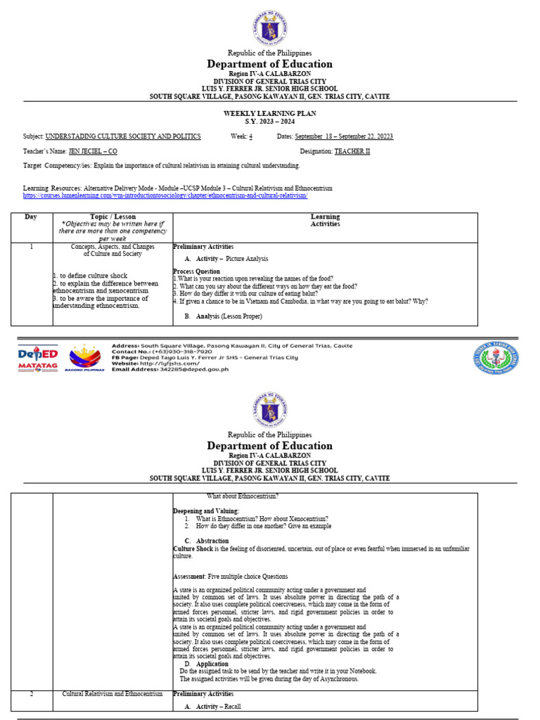 Week-4-Co Ucsp | PDF | Relativism | Liberal Arts Education