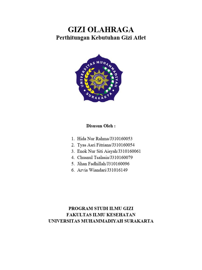 GIZI OLAHRAGA Perthitungan Kebutuhan Giz | PDF