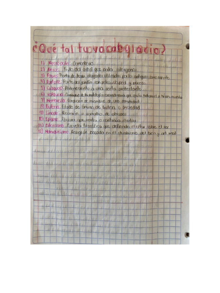 Arsn Vocabulario | PDF