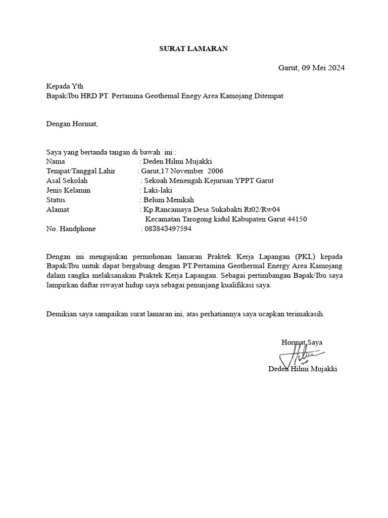 CV - PKL Deden | PDF