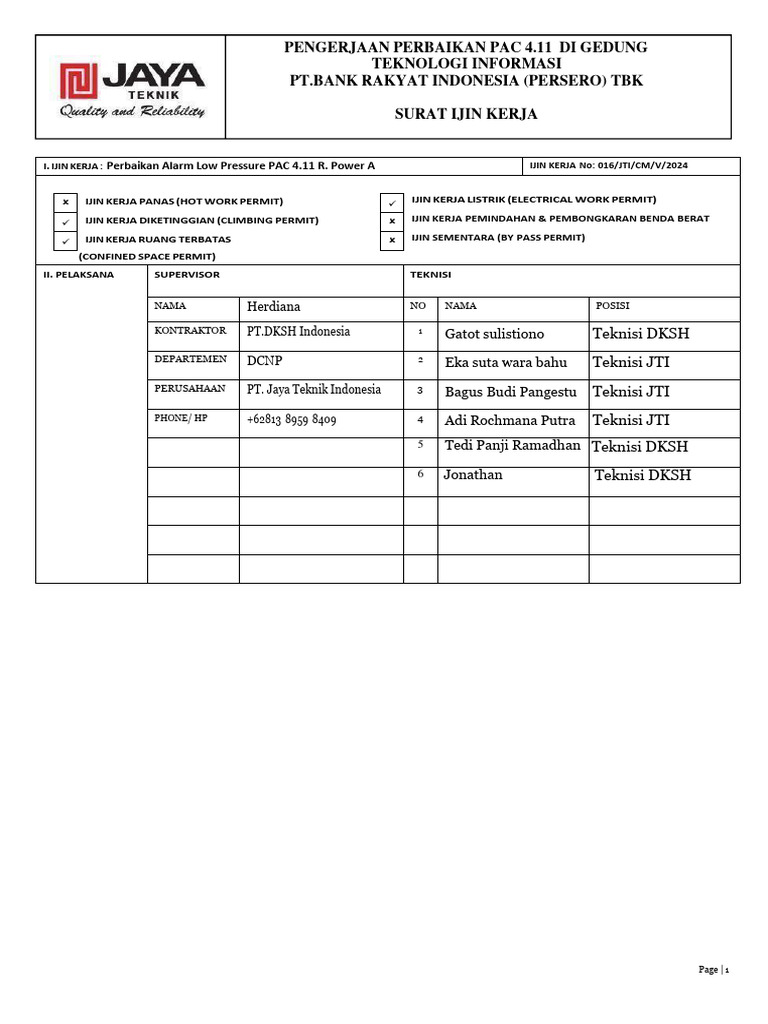 SIK Dan MOP CM PAC | PDF