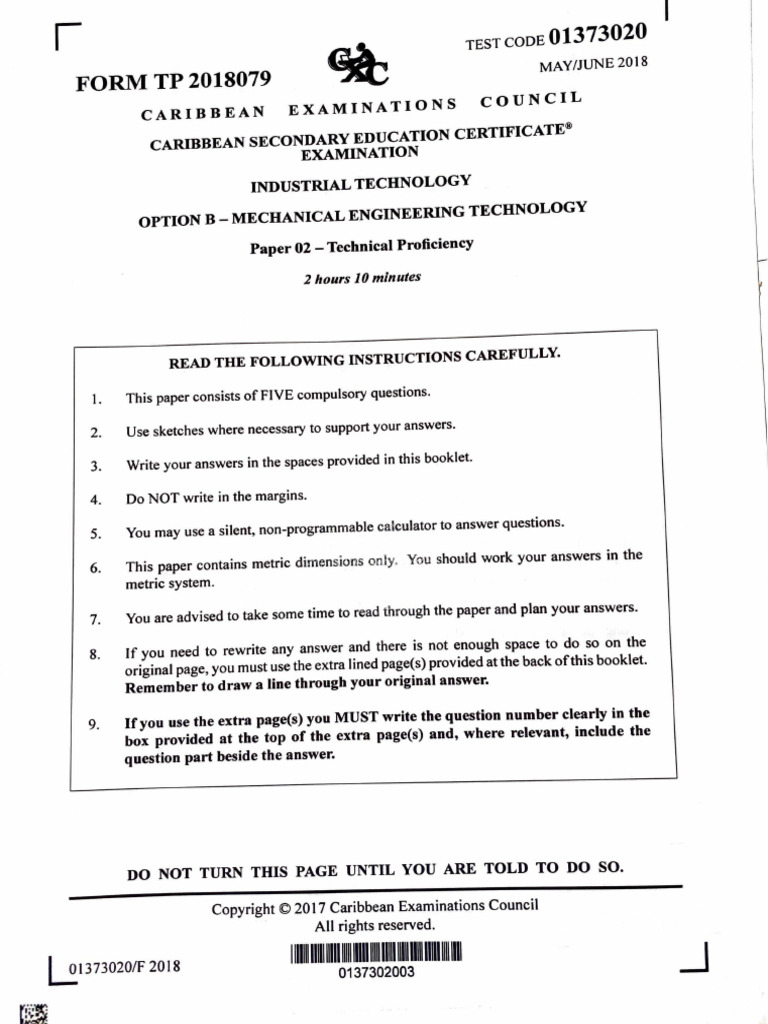 2018 mech tech paper 2 | PDF