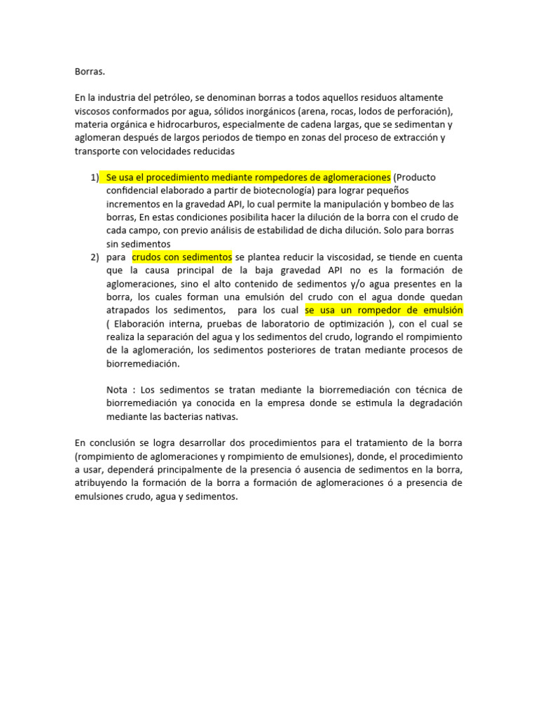 Borras Tratamiento | PDF