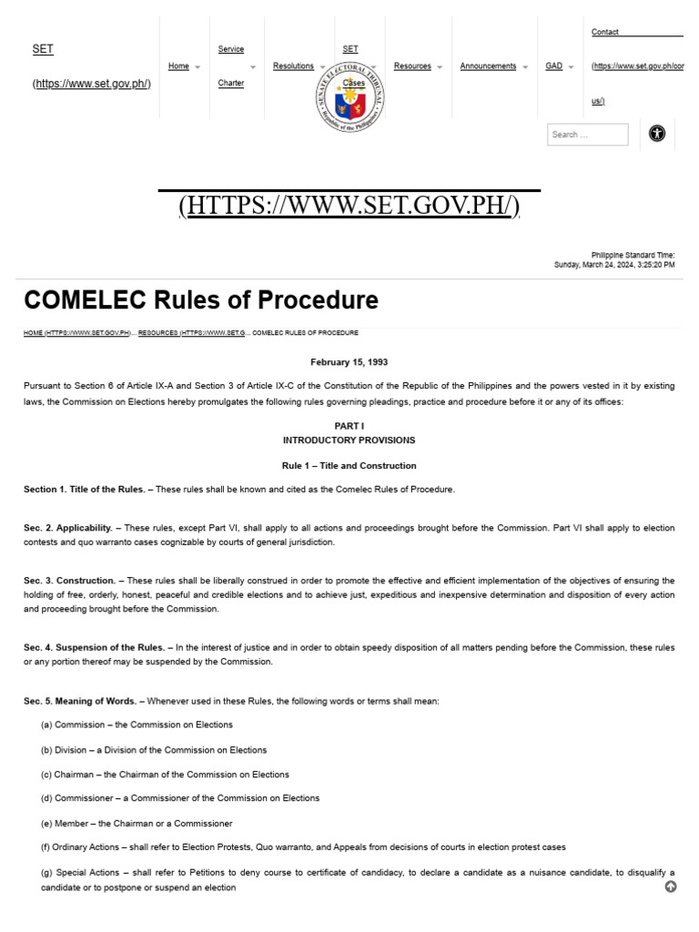 1993 Comelec Rules of Procedure | PDF | Intervention (Law) | Pleading