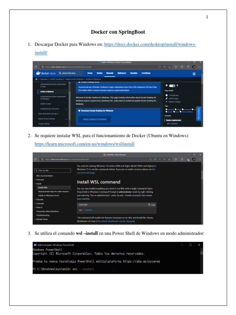 Manual Docker Con SpringBoot | PDF | Java (lenguaje de programación) | Ciencias de la Computación