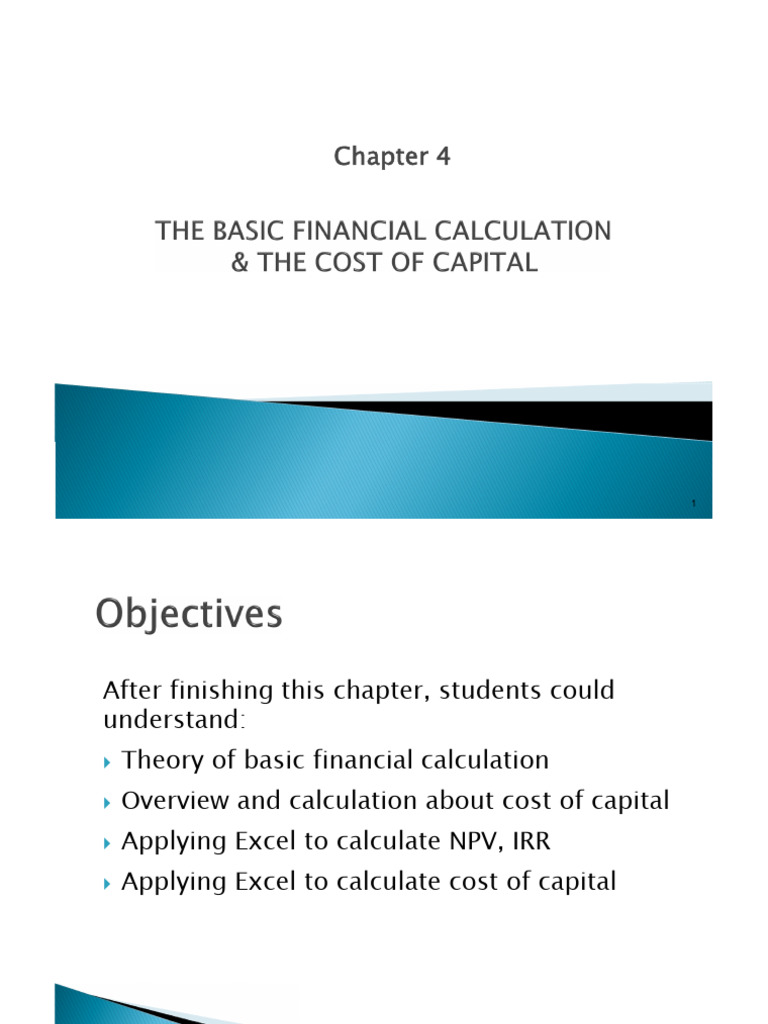 C4-The Basic Financial Calculation & The Cost of Capital | PDF ...