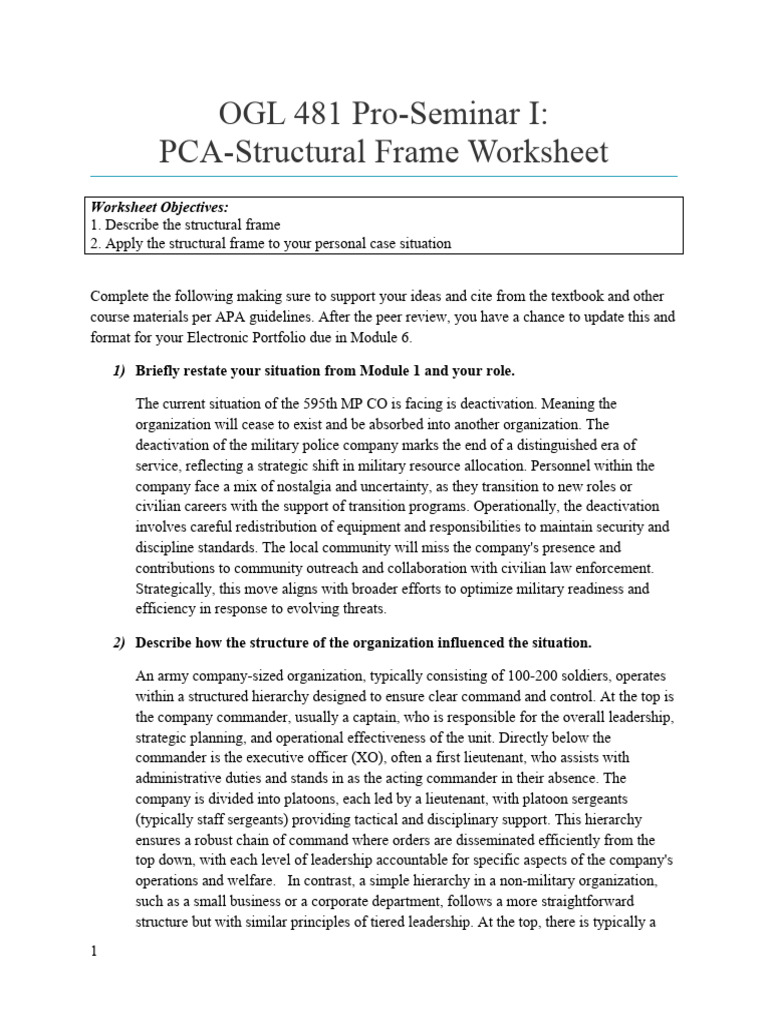 Ontiveros 2 Structural Frame Worksheet | PDF | Leadership | Company ...