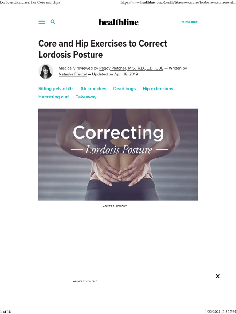 Lordosis Exercises For Core and Hips | PDF | Strength Training | Pelvis