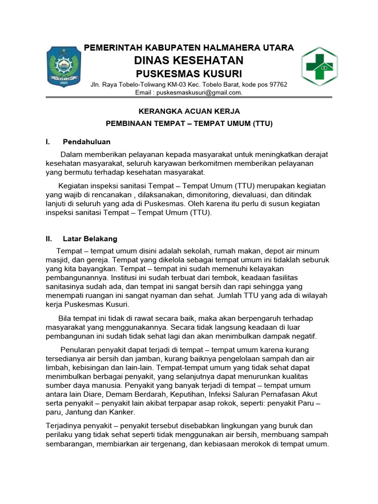 Kak Pembinaan Tempat - Tempat Umum (Ttu) | PDF