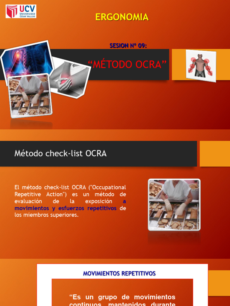 Método Ocra Clase 09 | PDF | Mano | Síndrome del túnel carpiano