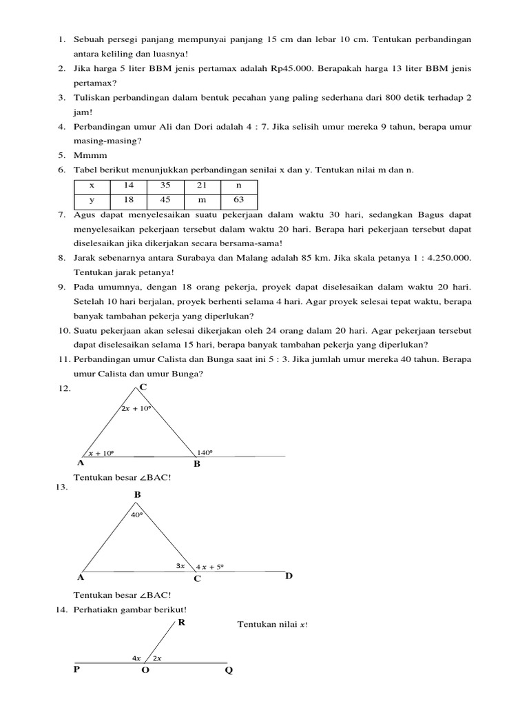 Latihan Soal Psts MTK Kelas Vii | PDF