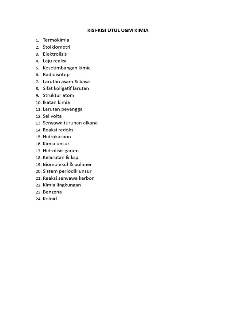 Kisi-Kisi Utul Ugm | PDF