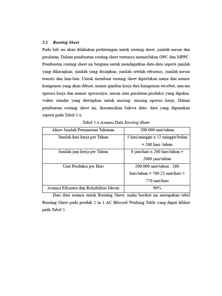 Contoh Routing Sheet Produksi Mesin | PDF