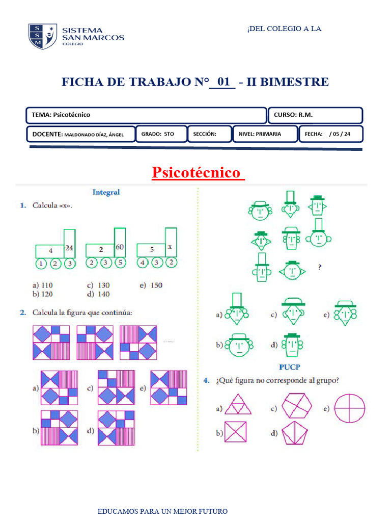 RM 5to Ficha 1 Ii | PDF