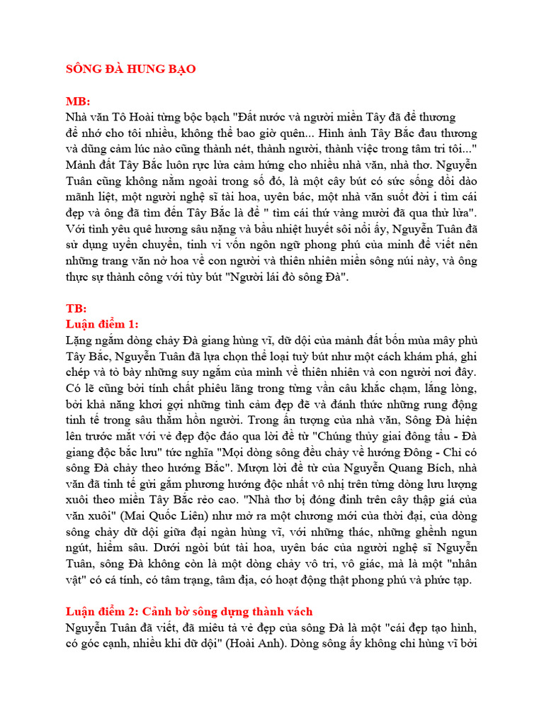 Sông Đà Hung B o | PDF