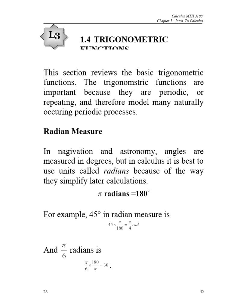 L3 (T) | PDF | Trigonometric Functions | Trigonometry