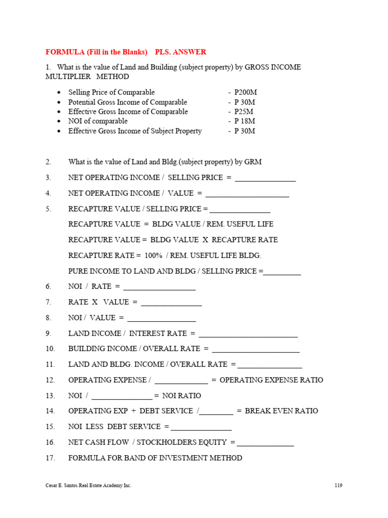 001 Formula PPP Mock Exam | PDF | Present Value | Debt