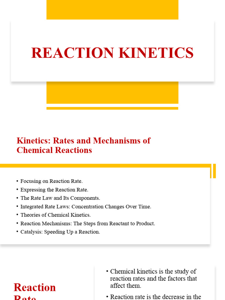 Reaction Kinetics | PDF | Reaction Rate | Catalysis Reaction Kinetics | PDF | Reaction Rate | Catalysis