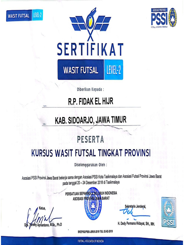 Penyegaran Wasit Futsal Sidoarjo 2024 | PDF