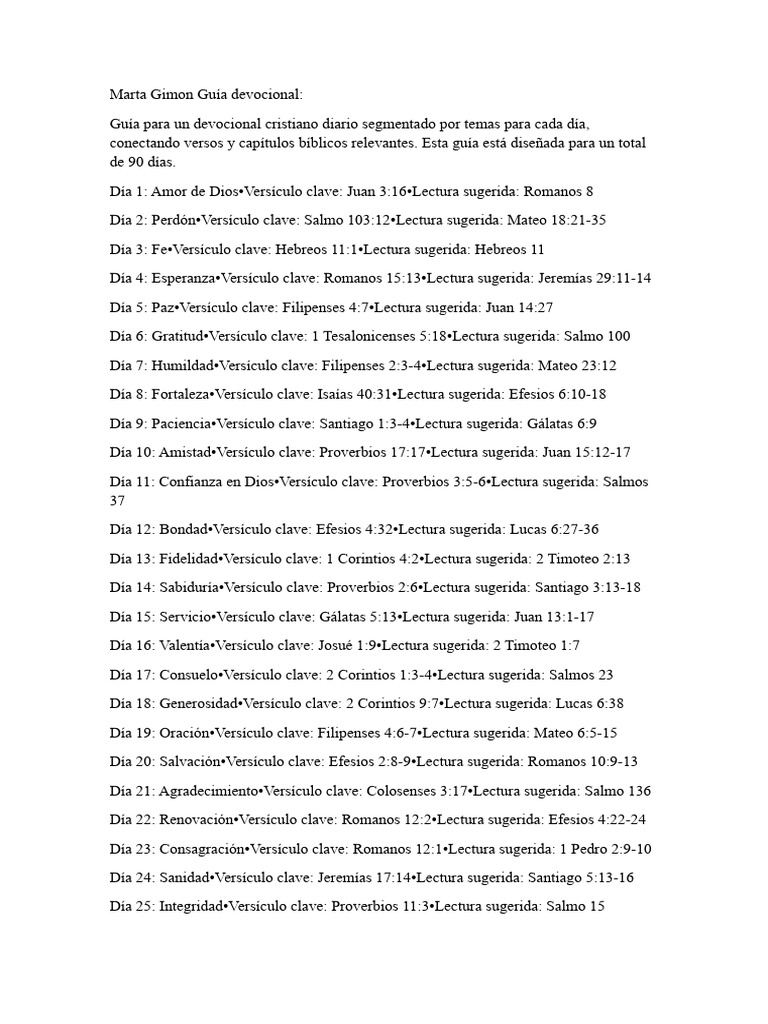 Guía Devocional Cristiana de 90 Días | PDF | Salmos | Biblia