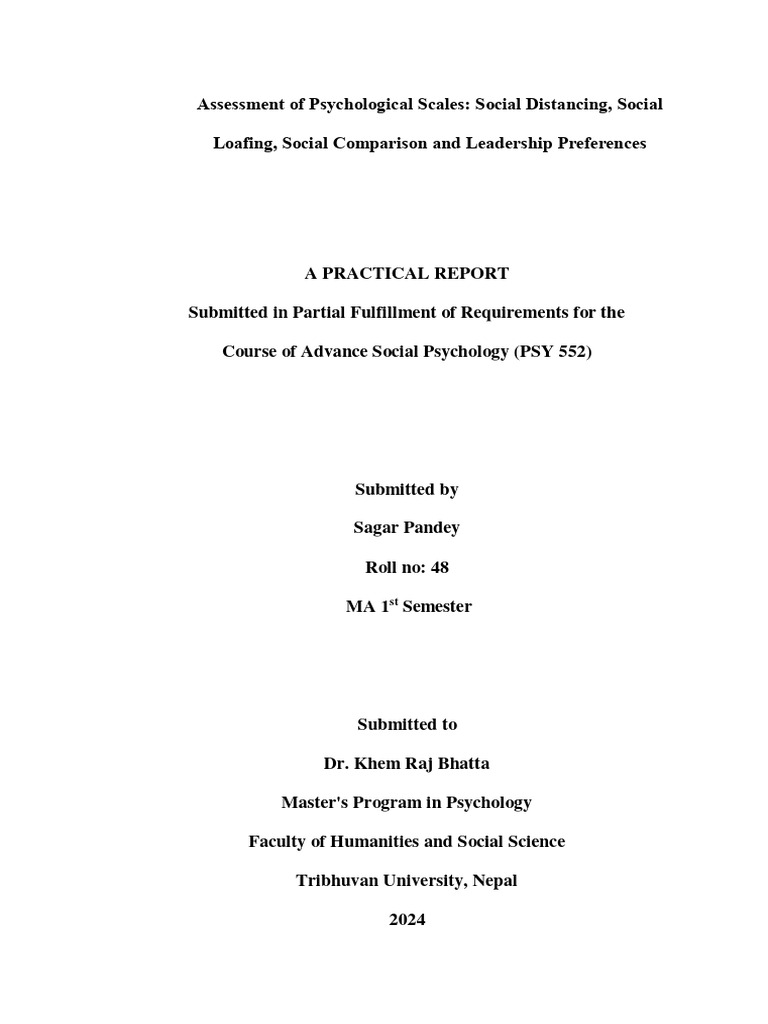 Social Behavior Assessment Report | PDF | Leadership | Social Psychology