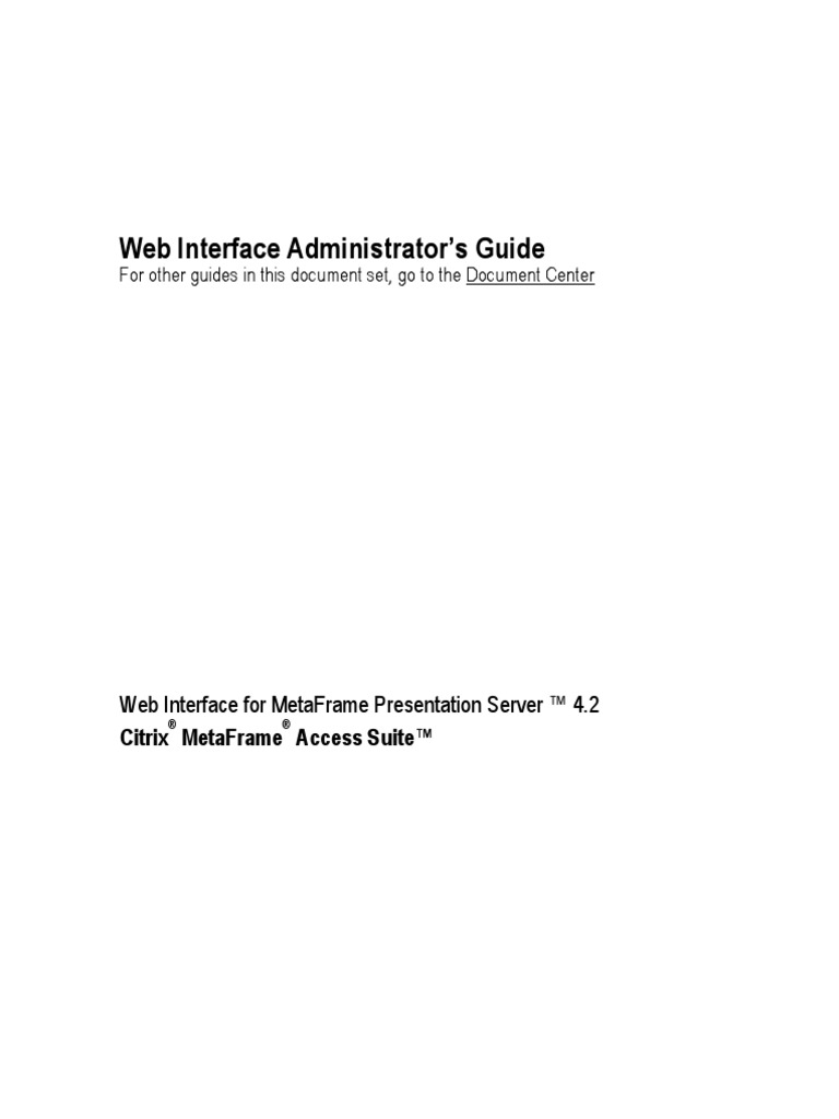 Web Interface Guide | PDF | Citrix Systems | Web Server