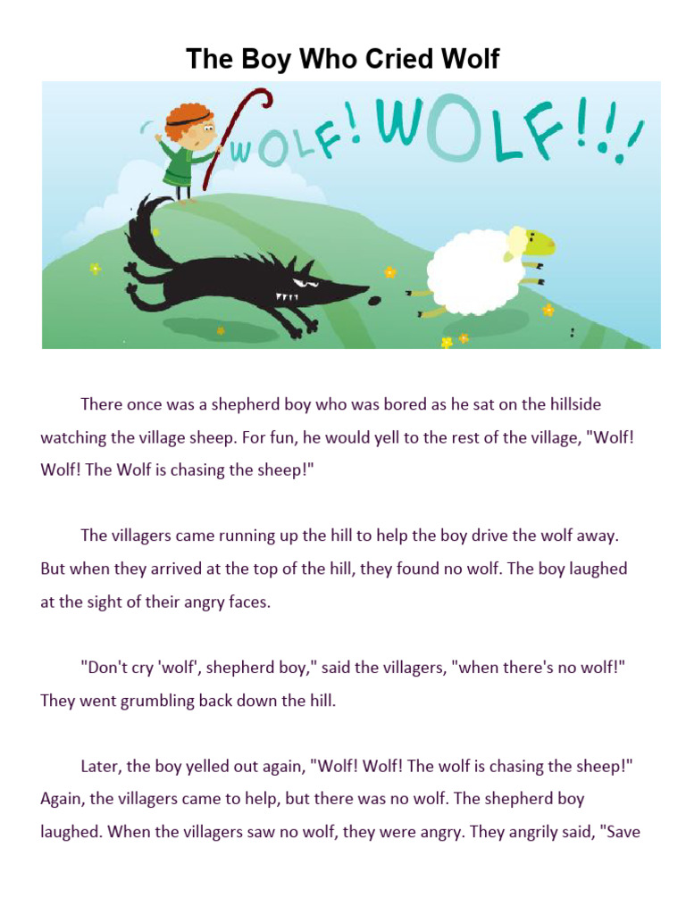 The Boy Who Cried Wolf: A Fable | PDF | Poetry | Classics