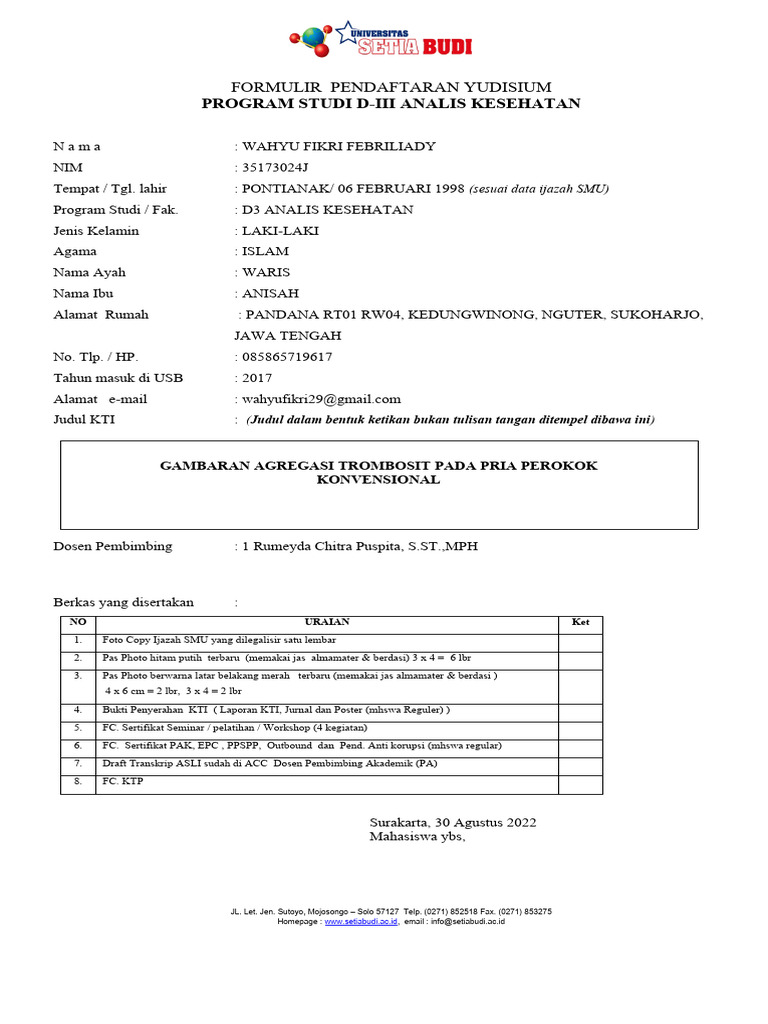 BLANKO YUDISIUM D3 ANKES 2022 Z | PDF