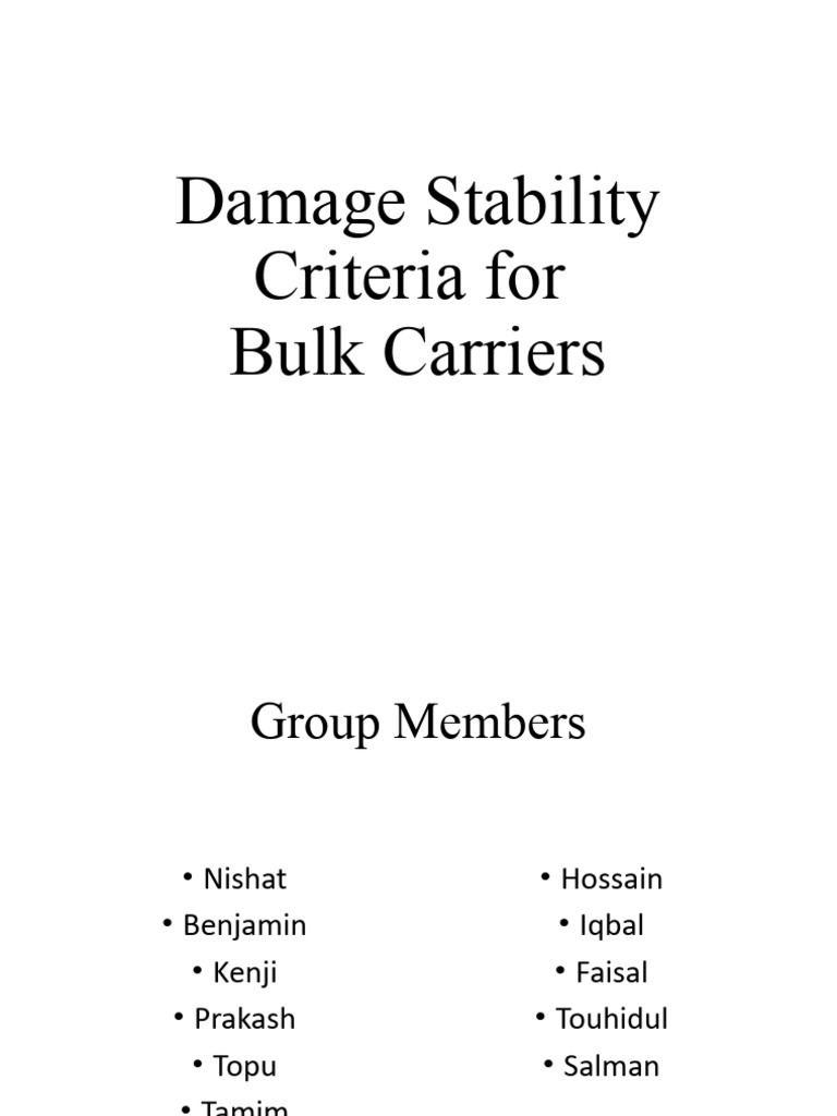 Damage Stability Bulk Carriers | PDF | Ships | Freight Transport