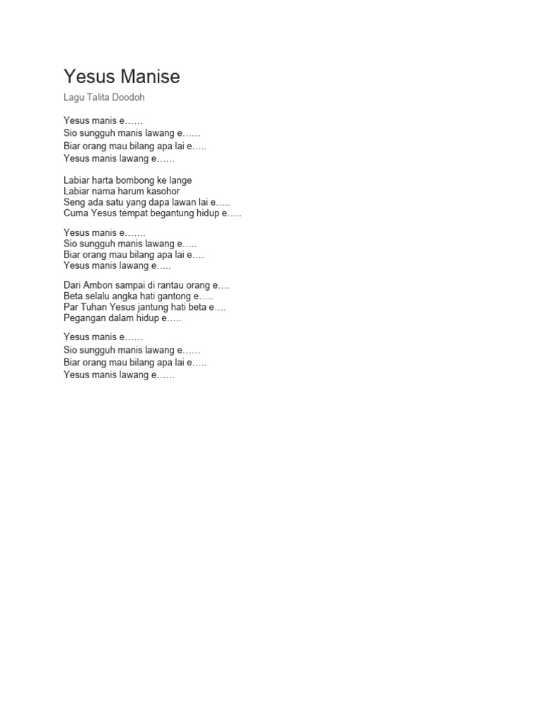 Yesus Manise | PDF