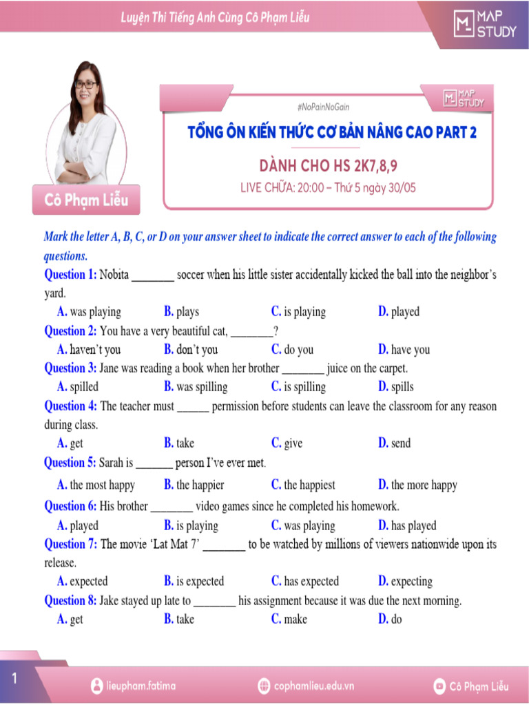 Tổng Ôn Kiến Thức Cơ Bản - Nâng Cao Dành Cho Hs 2k7 2k8 2k9 | PDF