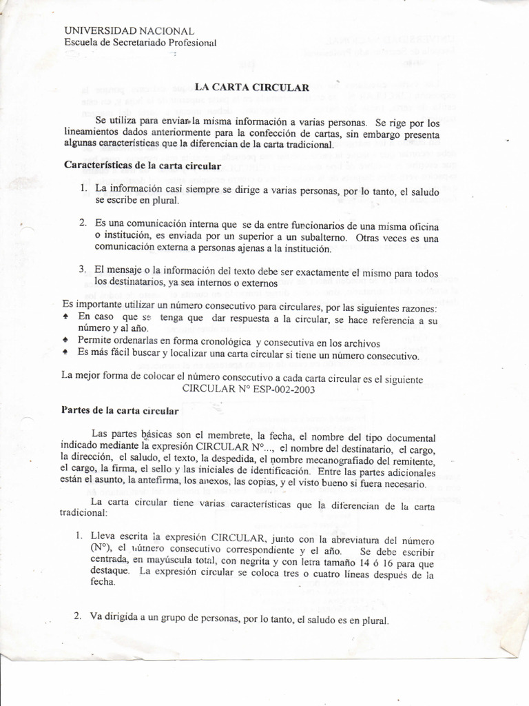 Guía para Redactar Cartas Circulares | PDF
