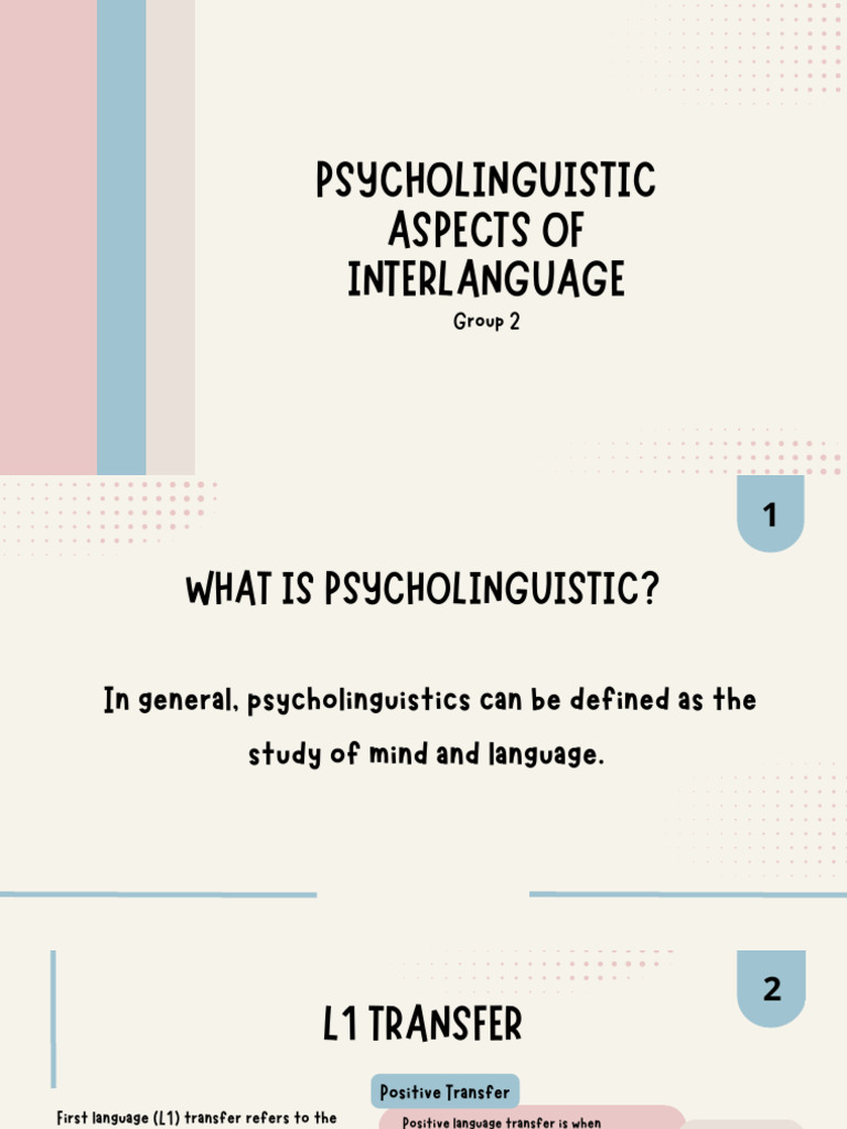Psycholinguistic Aspects of Interlanguage (SLA) | PDF | Second Language Acquisition | Second ...