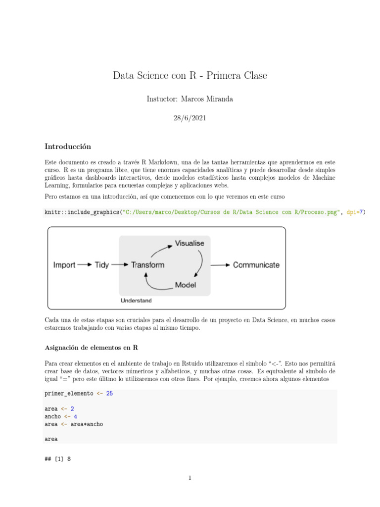 Primera Clase Data Science Con Rstudio | PDF | Informática ...