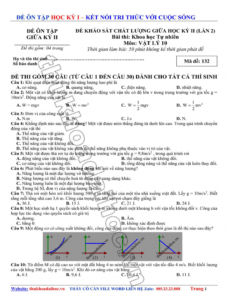 De On Tap Giua Hoc Ky 2 de So 02 | PDF