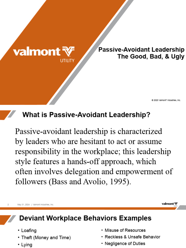 Passive Avoidant Leadership | Download Free PDF | Deviance (Sociology ...